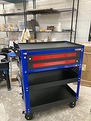 Amazon.com: WORKPRO Premium 28" 2-Drawer Rolling Tool Cart, Heavy Duty ...