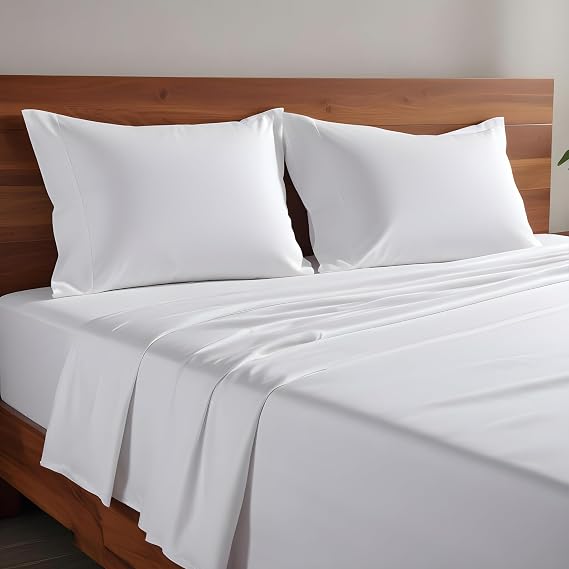 Amazon.com: Simple Deluxe Queen Size 4 Piece Sheet Set, Lightweight ...