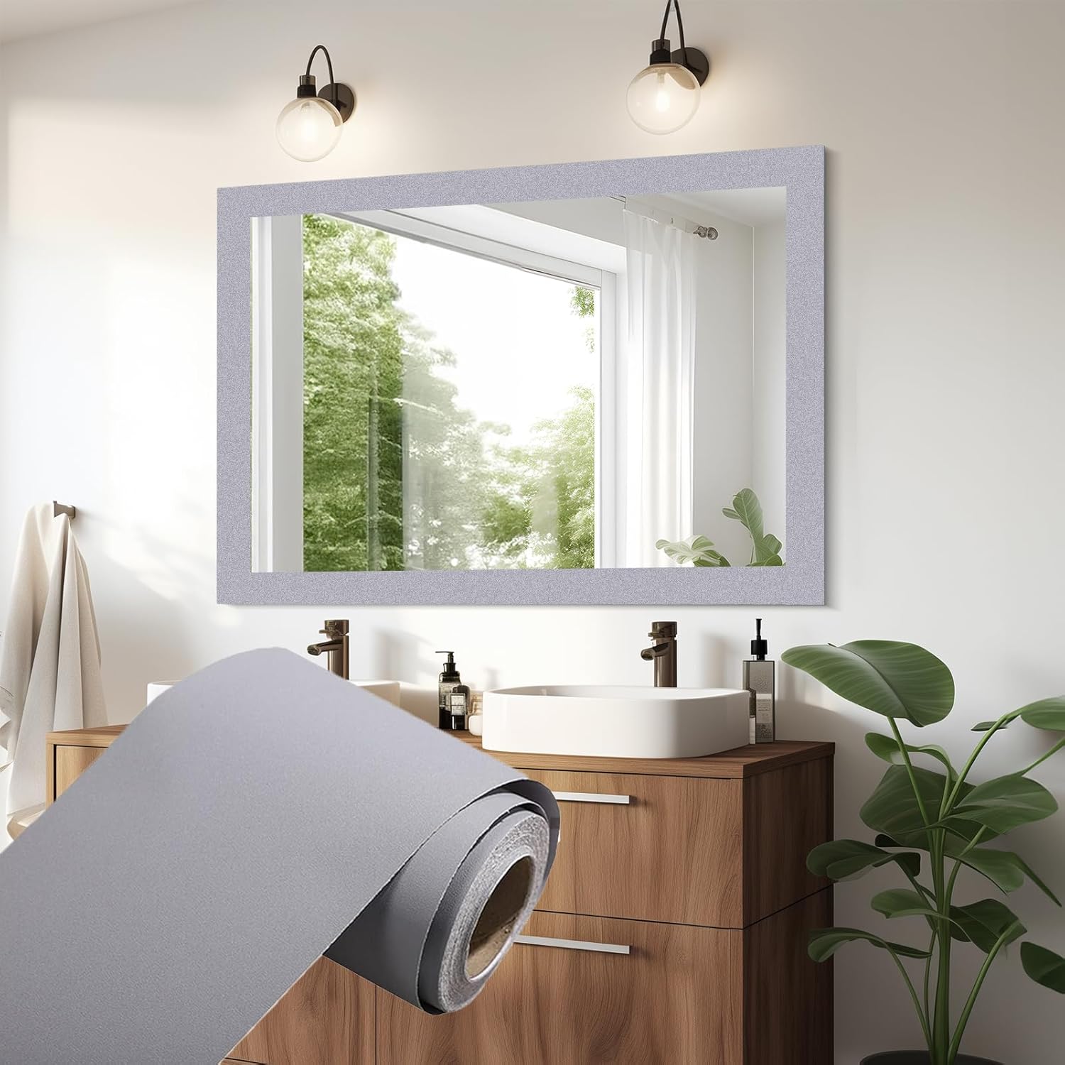 Simplemiuji 10m Matte Mirror Frame Border Peel and Stick Wallpaper ...