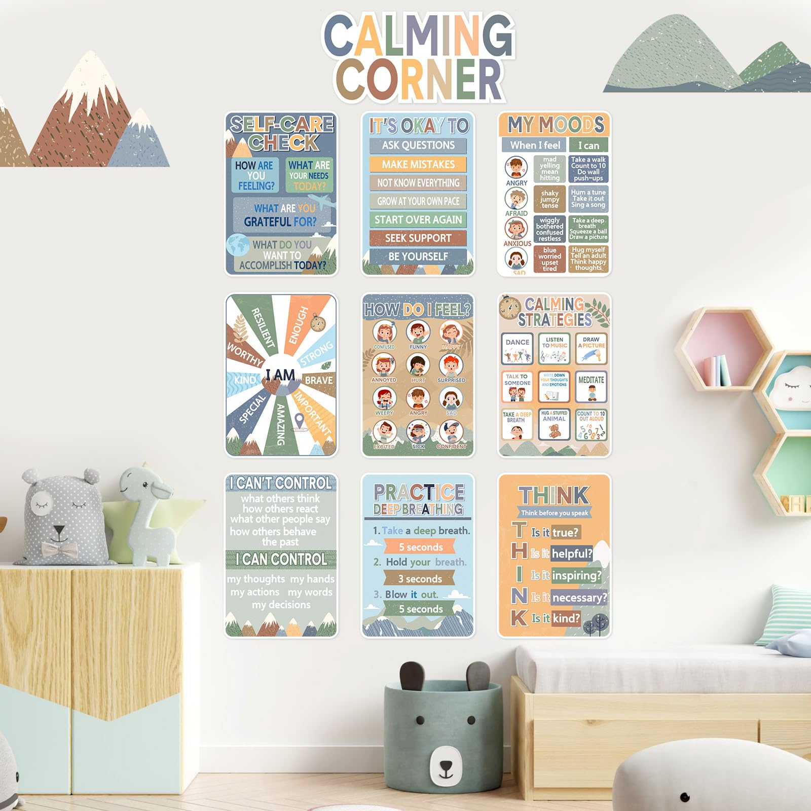 Snapklik.com : 10 Pcs Calming Corner Posters Classroom Feeling Emotion ...