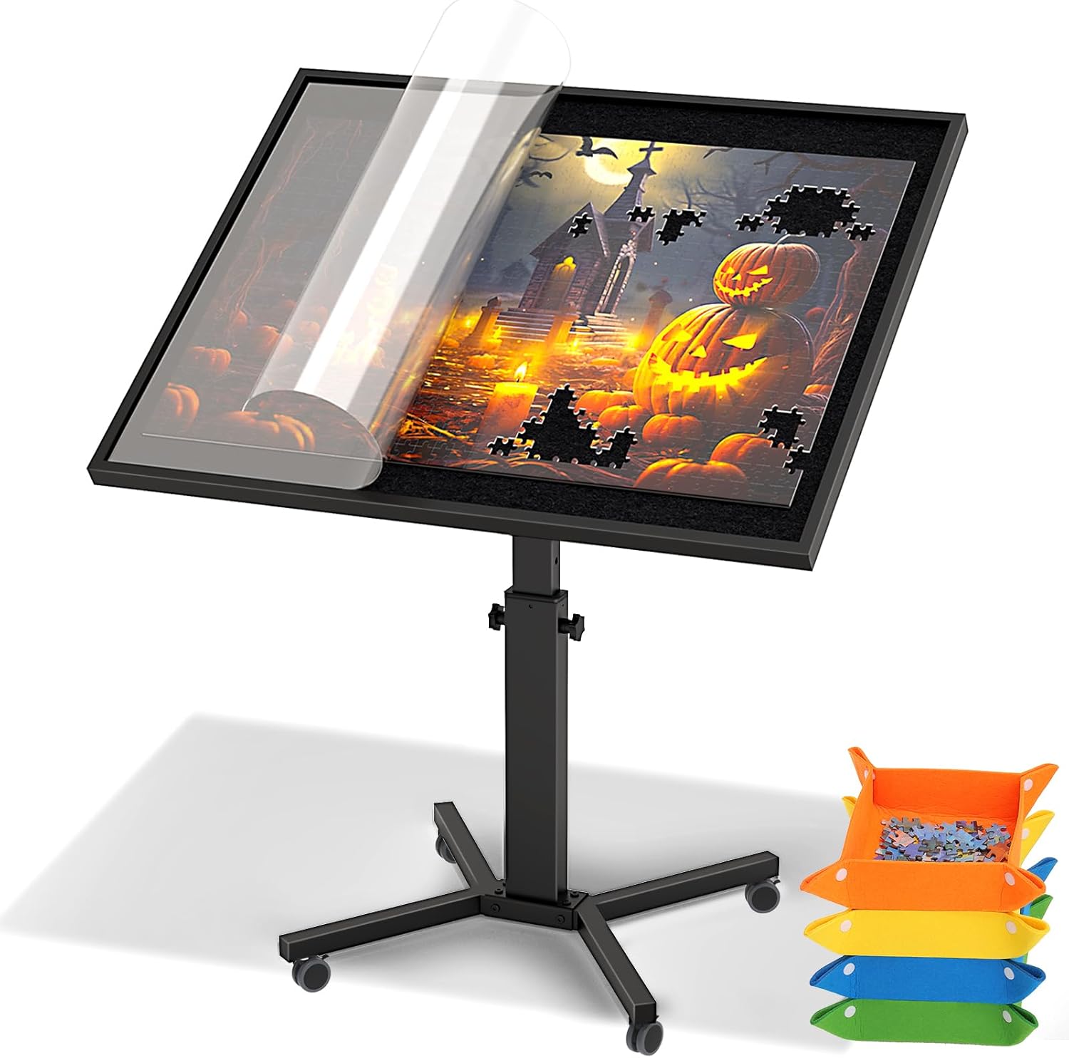 Amazon.com: 1500 Piece Jigsaw Puzzle Table with Legs, with 4 Trays and ...