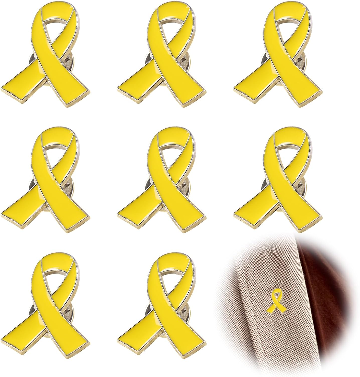 9 PCS Bring Them Home Pin, Metal Mental Health Pin Badge, Yellow Cancer ...