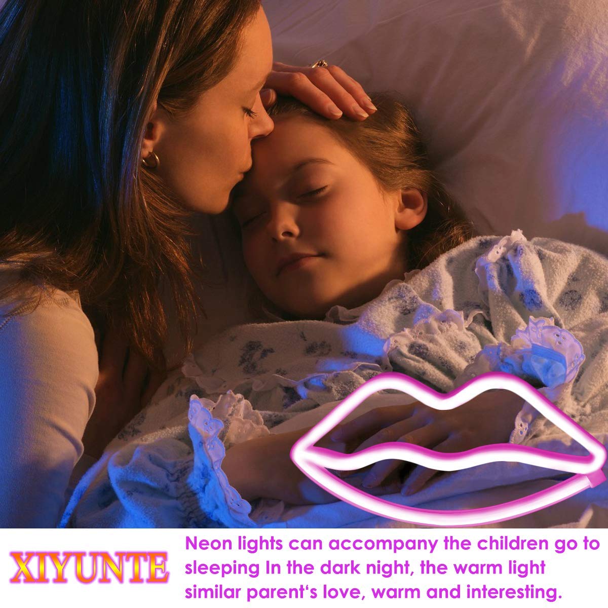 XIYUNTE Neon Sign Lip Neon Light Sign for Wall Decor, Battery or USB ...