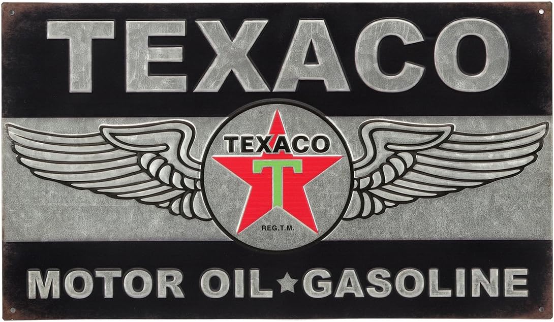 Amazon.com: Open Road Brands Texaco Galvanized Embossed Metal Sign ...