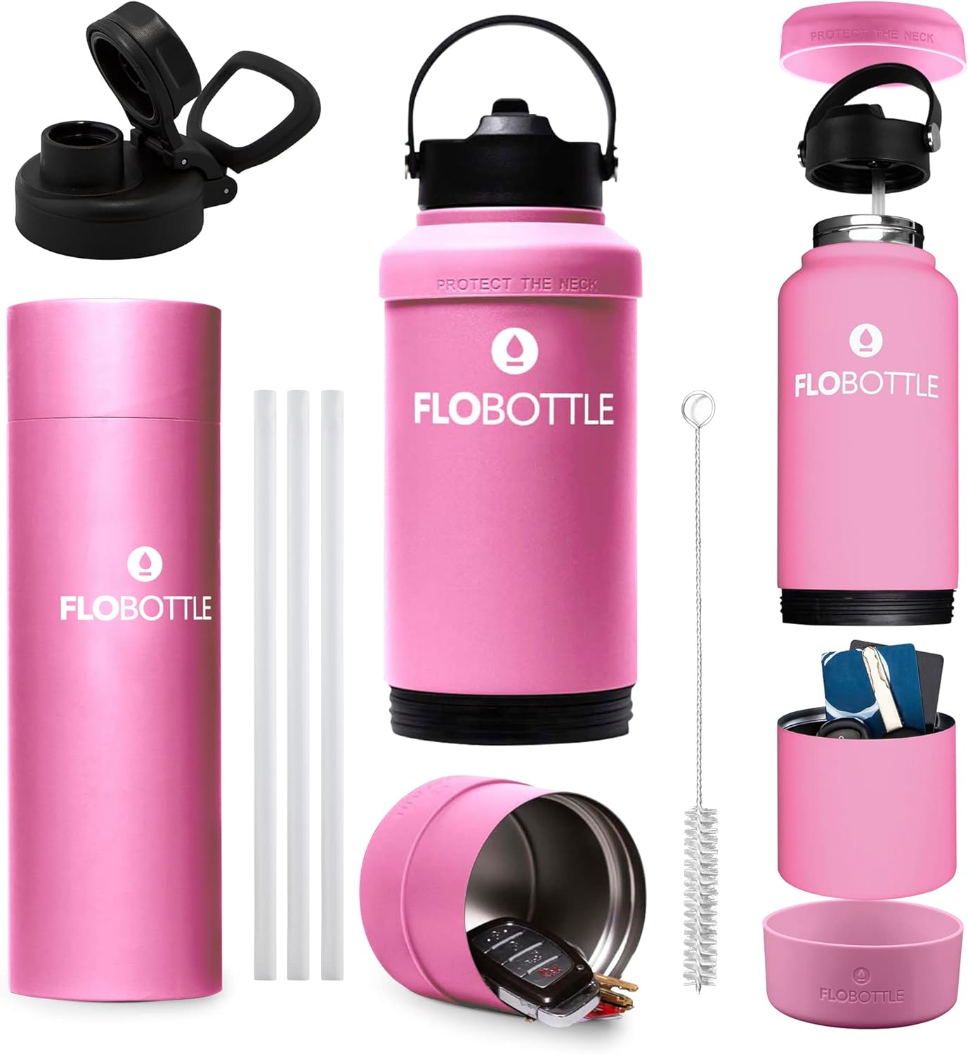 Amazon.com: Flobottle 28 oz Water Bottle With Storage Bundle Pack ...