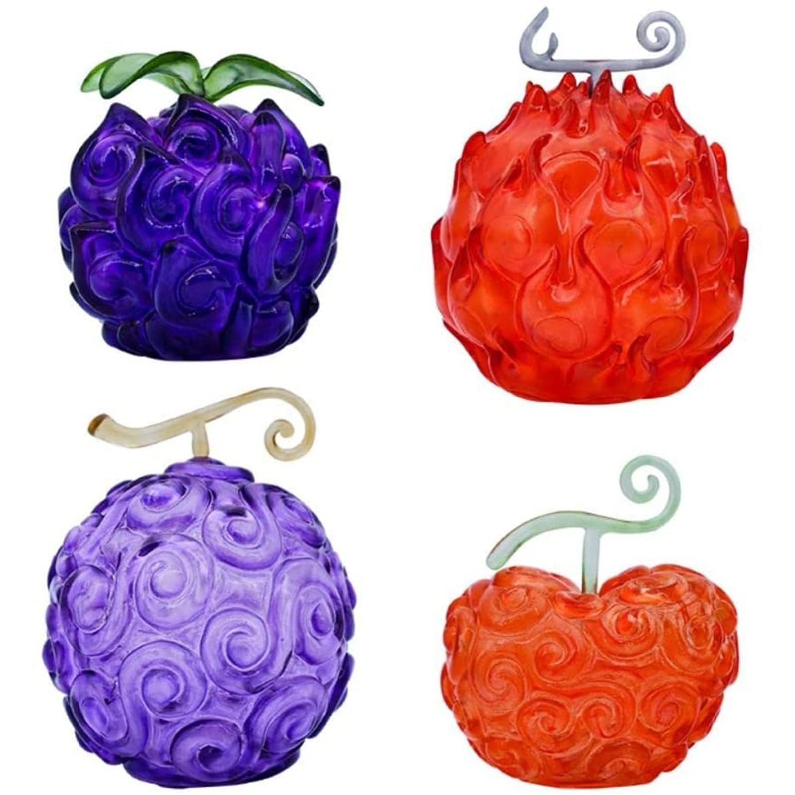 Buy One Piece Devil Fruit, Set of 4 Devil Fruit Ace Flame + Luffy Gum ...