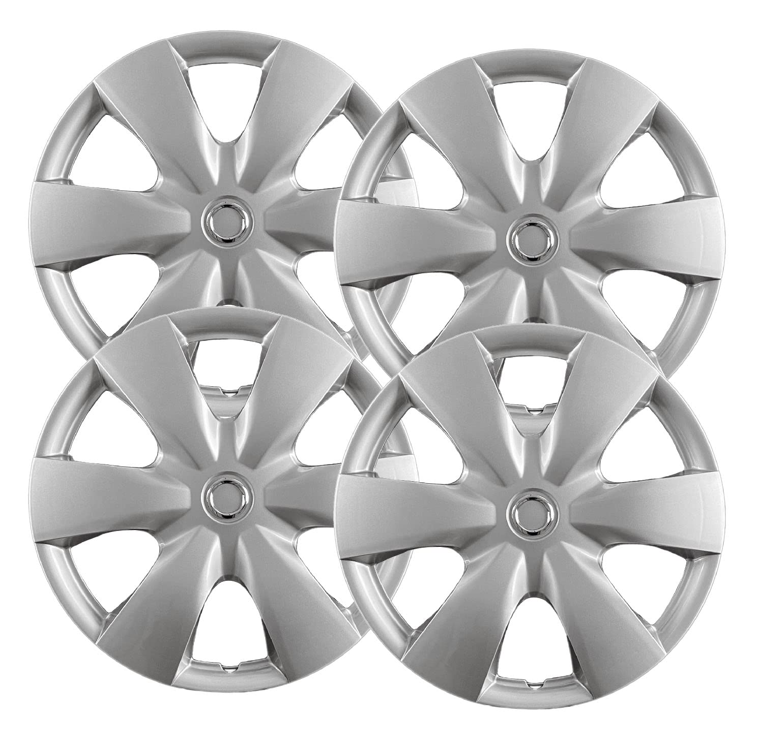 Amazon.com: Hubcaps.com - Premium Quality 15 inch Silver Hubcaps fits ...