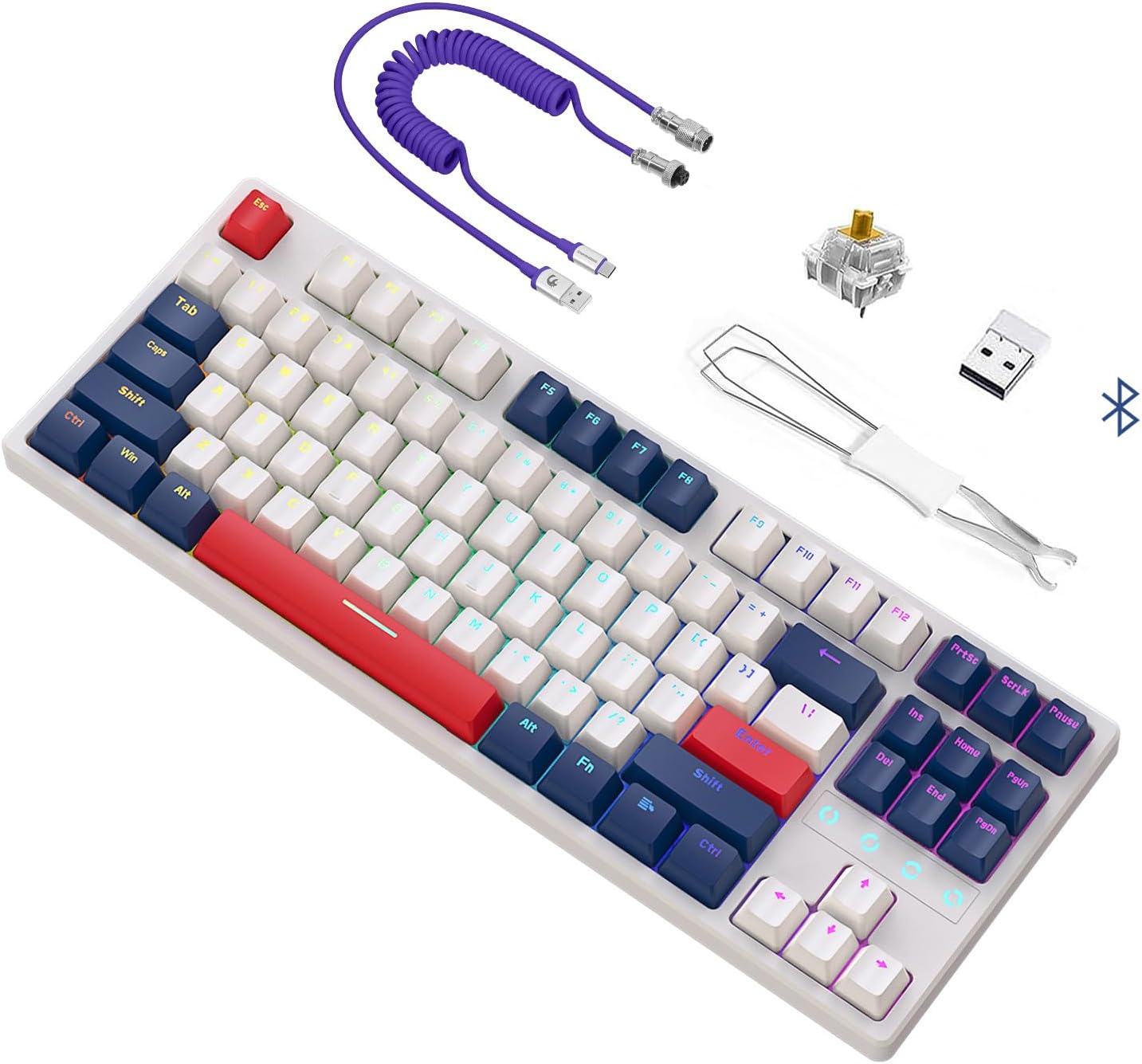 ATTACK SHARK Mechanical Gaming Keyboard 87 Key Hot Swappable RGB Wired ...