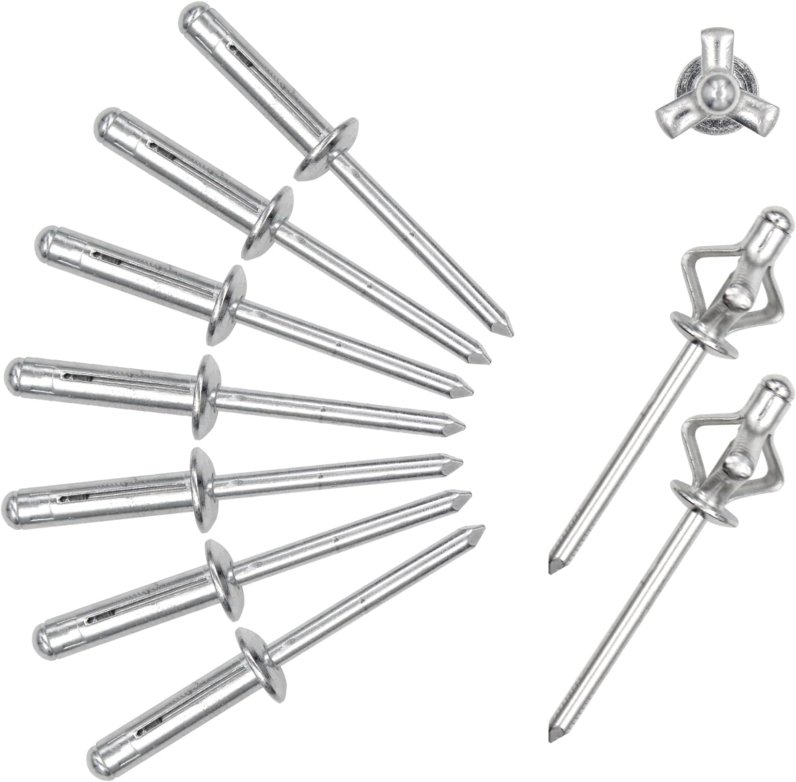 Amazon.com: ALLCLEAN 3/16" x 5/8" Tri-Fold Rivets Assortment - 60Pcs ...