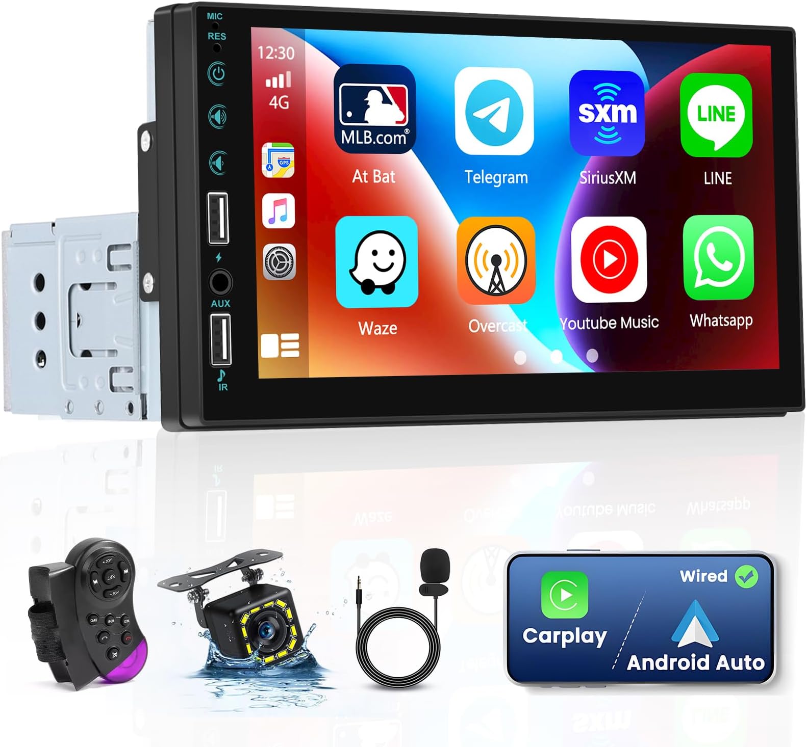 Amazon.com: Car Stereo Single Din Apple CarPlay Android Auto, 7 ...