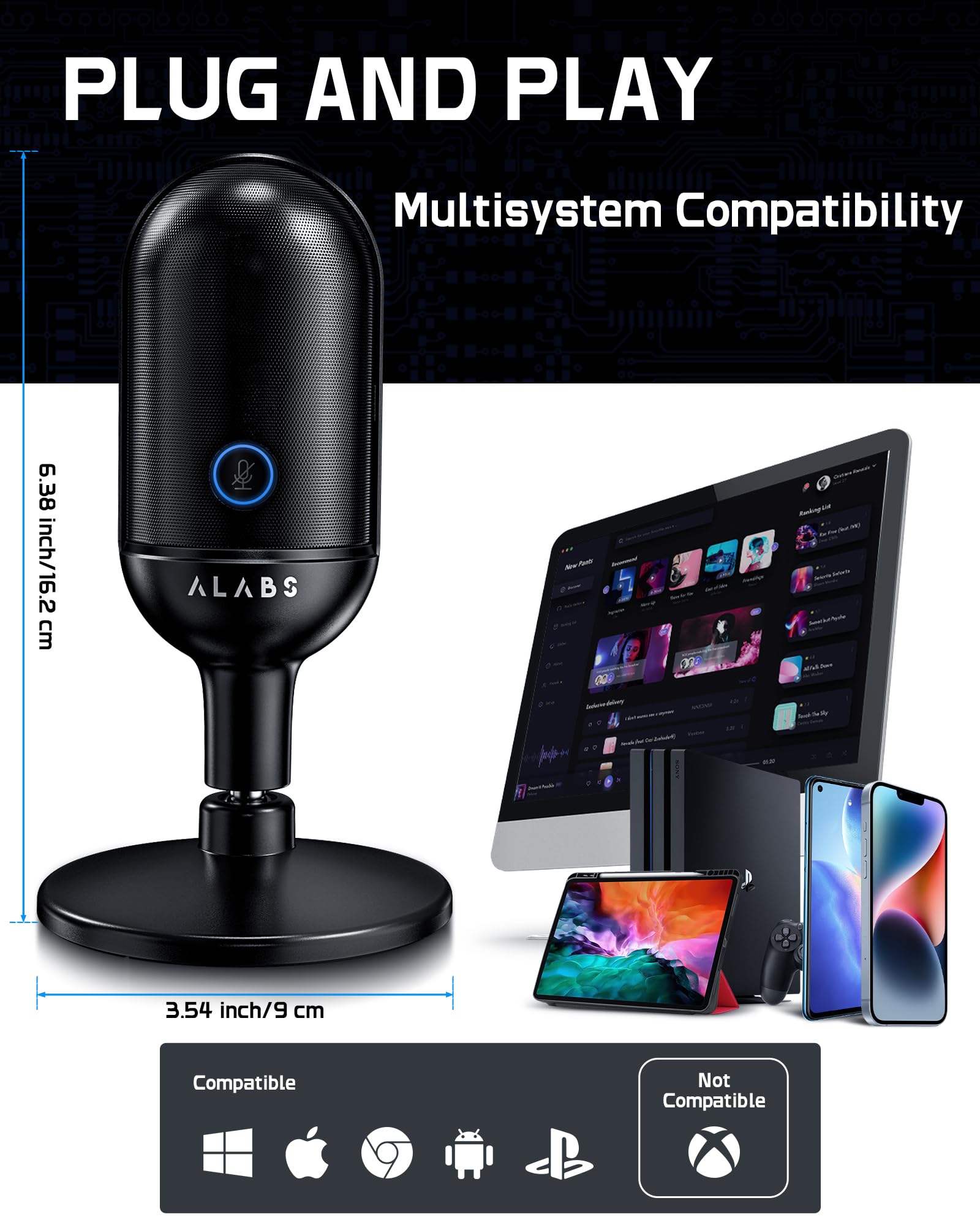 Snapklik.com : ALABS USB Microphone,Condenser Podcast Microphone For ...