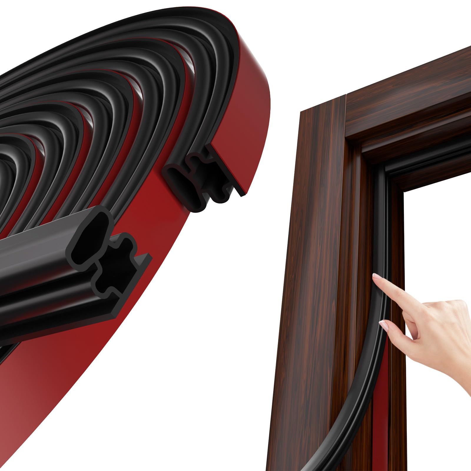 Snapklik.com : Weather Stripping, Black D-Shaped Rubber Seal Strip For ...