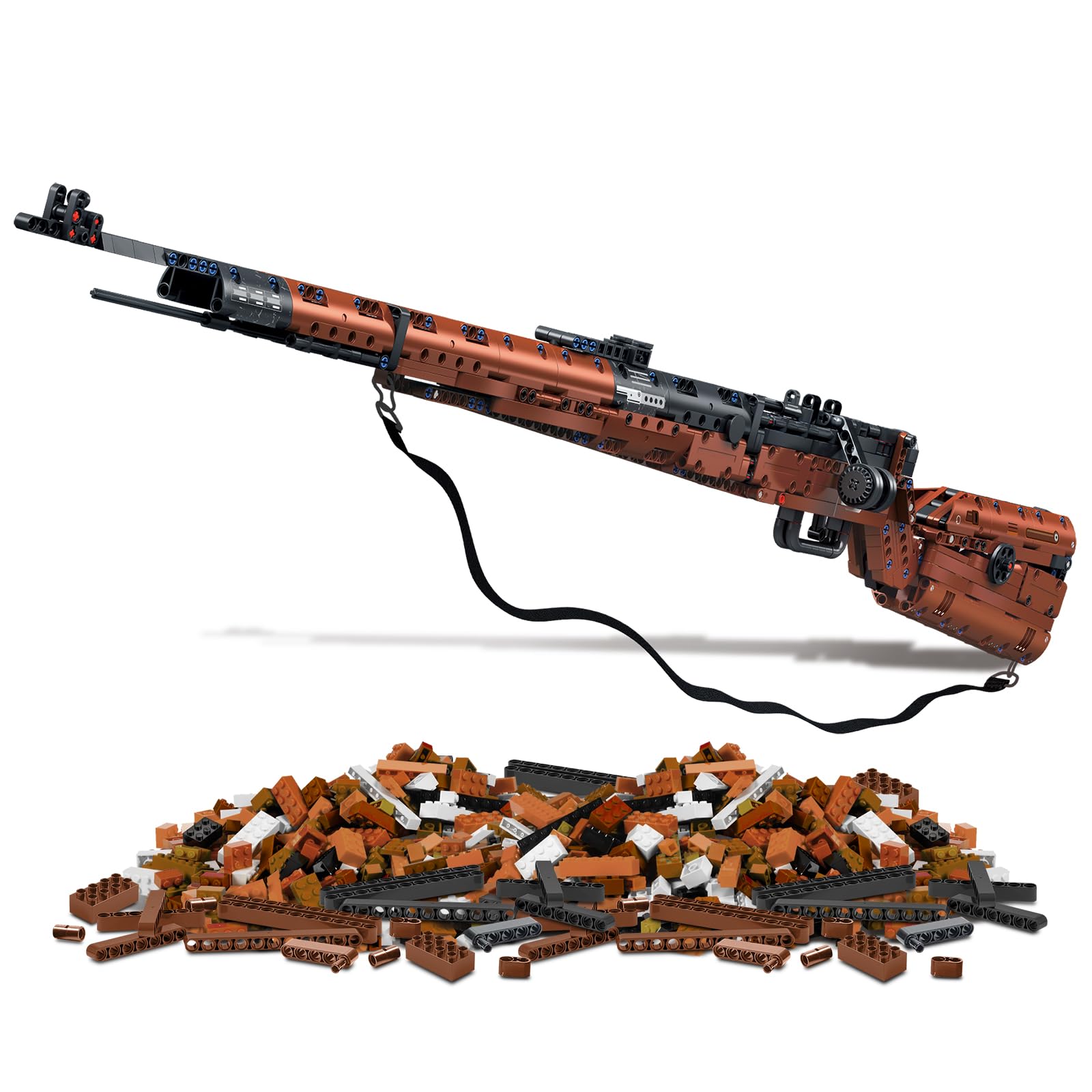 Amazon.com: Lrure 1:1 Model Gun Building Blocks Playset, DIY Assembling ...