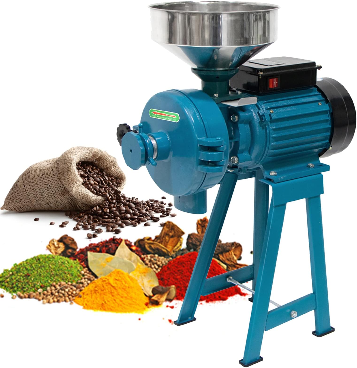 Amazon.com: EVGTTI Electric Grain Grinder Mill 3000W, 110V Dry Cereals ...
