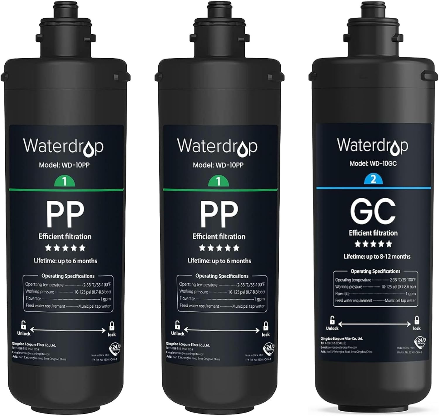 Amazon.com: Waterdrop TSA 3-Stage Replacement Water Filter, Replacement ...