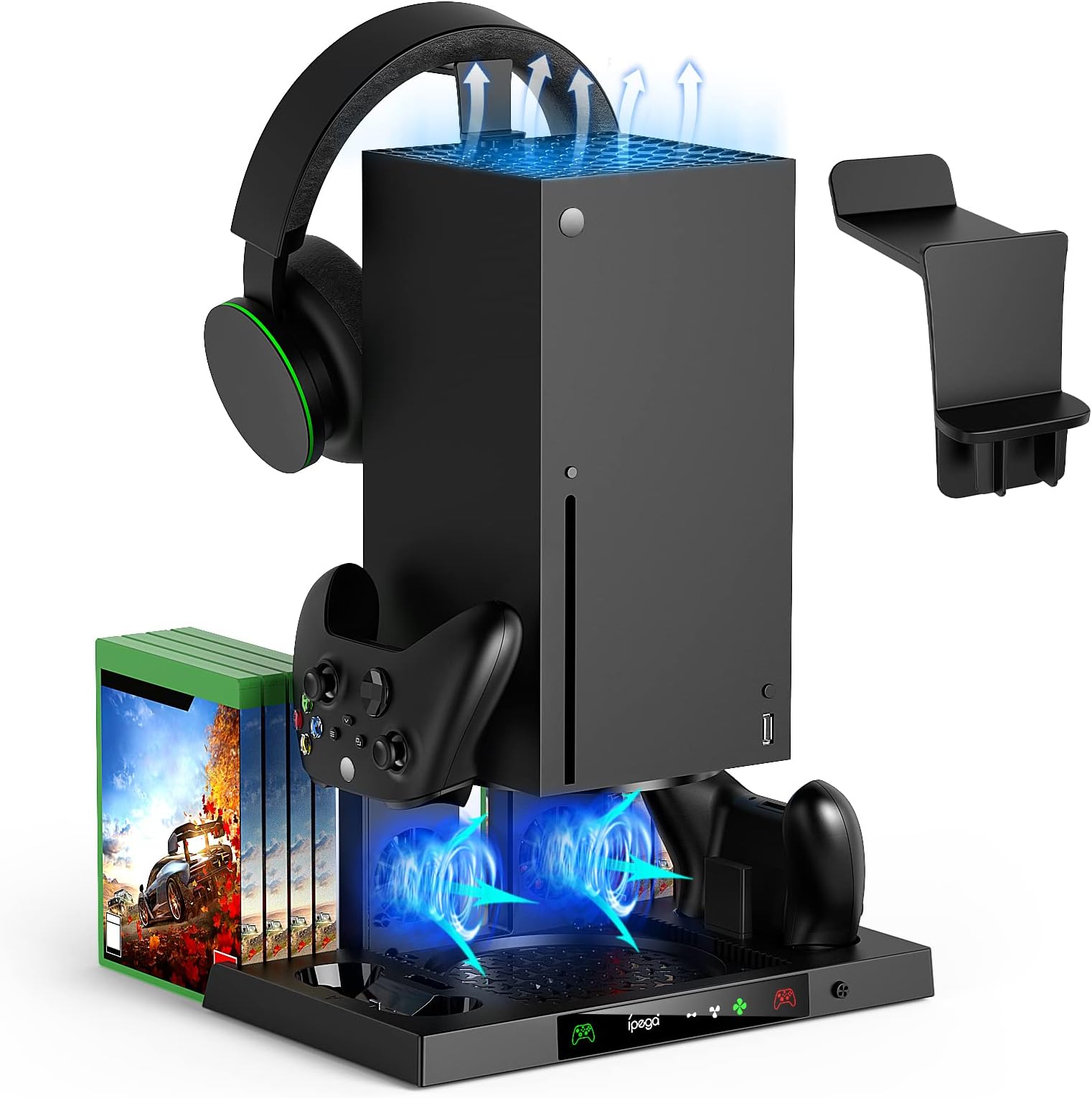 FYOUNG Cooling Fan Stand for Xbox Series X with Headset Mount Holder ...