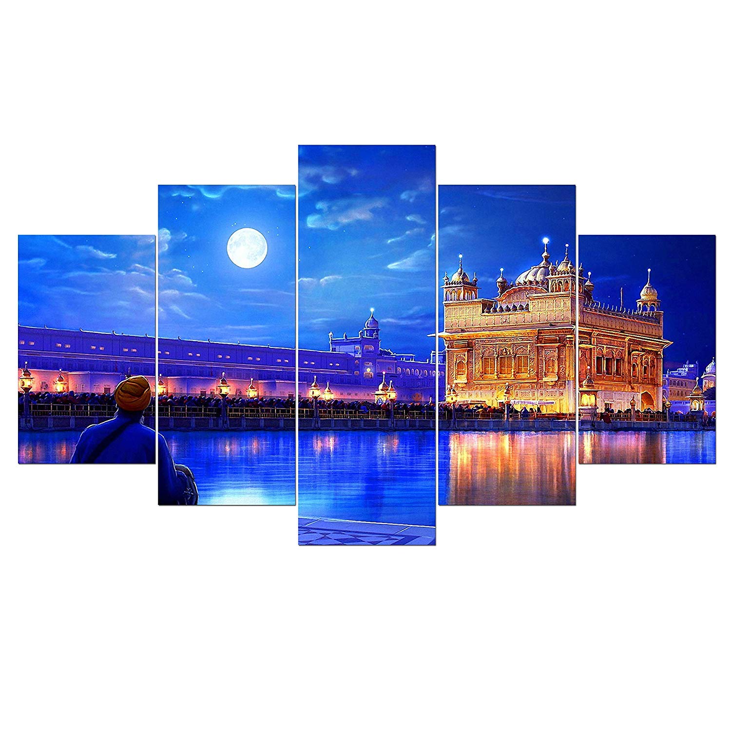 Buy Molika Creation Digital Print Golden Temple Swarn Mandir 5 Panel ...