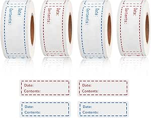 Amazon.com : 4 Rolls Removable Freezer Labels, 1 x 3 in Food Labels to ...