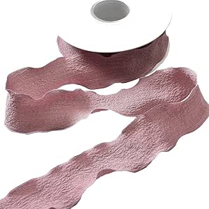 Amazon.com: CABODYALS 49.2 Yards 1 Inch Pink Ruffle Ribbon Trim Ruffled ...