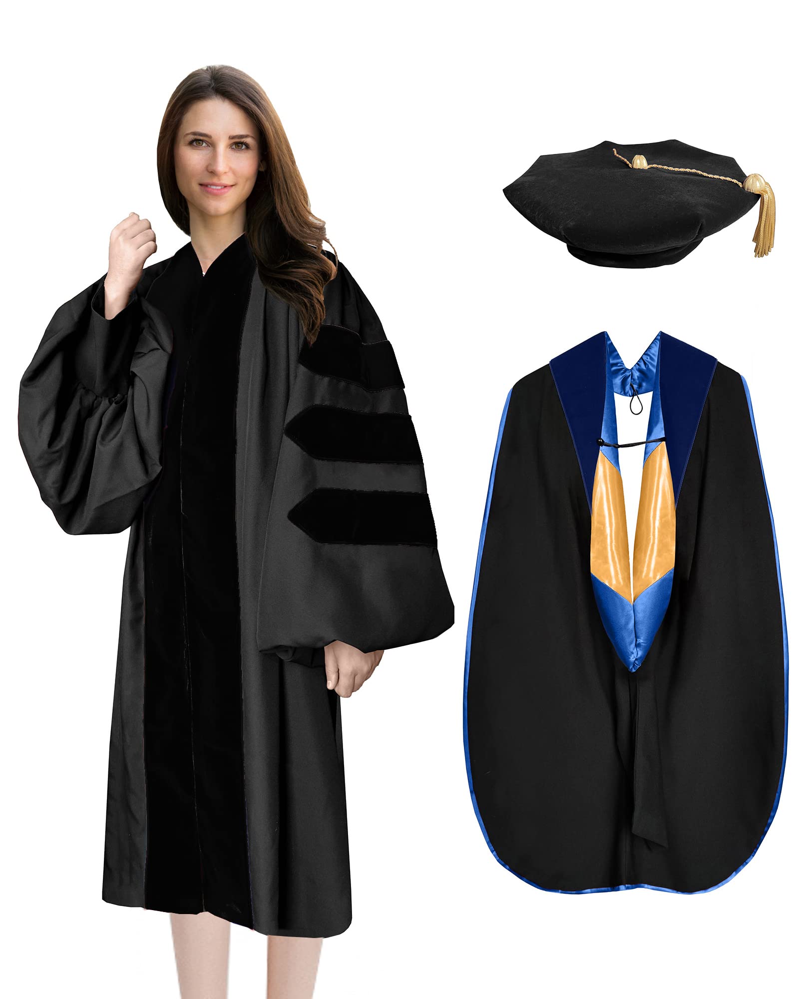 Amazon.com: Happy Secret Unisex Deluxe Doctoral Graduation Gown and ...