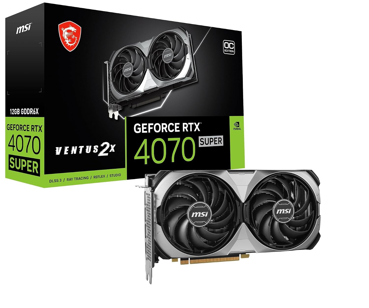 Amazon.com: MSI GeForce RTX 4070 SUPER 12G VENTUS 2X OC/A PCIe4.0 2 ...