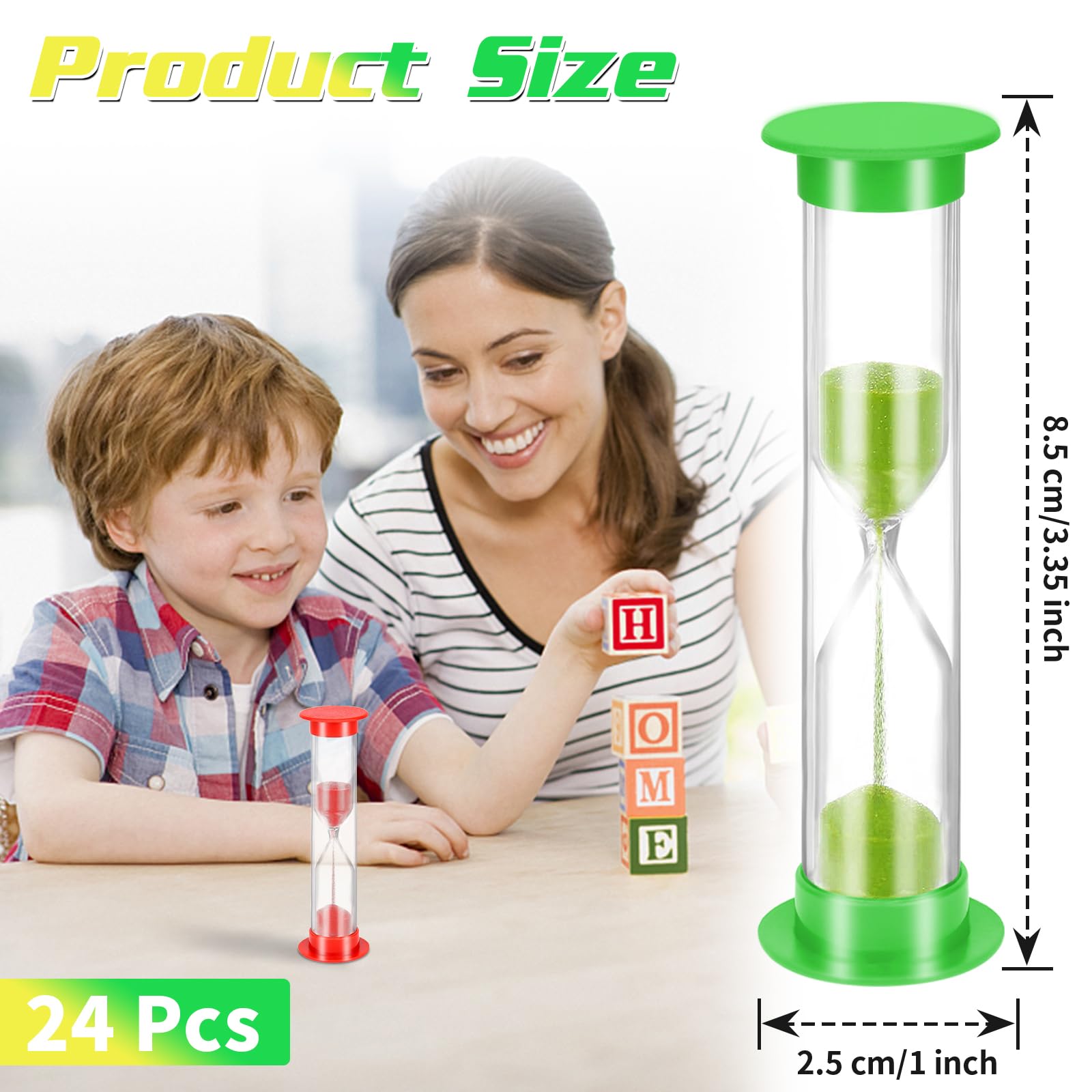 Snapklik.com : 24 Pcs 5 Minute Sand Timer Colored Plastic Hourglass ...