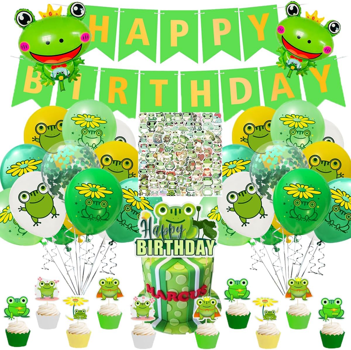 Amazon.com: 135pcs Frog Birthday Party Decorations - Cute Frog Party ...