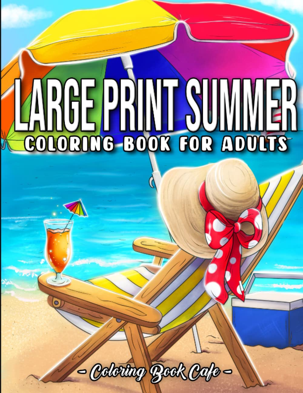 Large Print Summer Coloring Book for Adults: Easy and Relaxing Summer ...