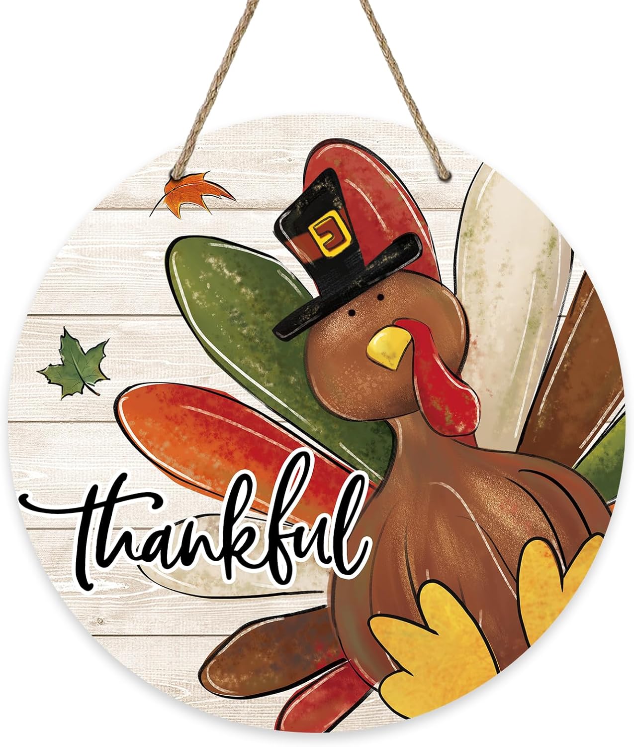Amazon.com: Deroro Thanksgiving Thankful Turkey Sign for Front Door ...