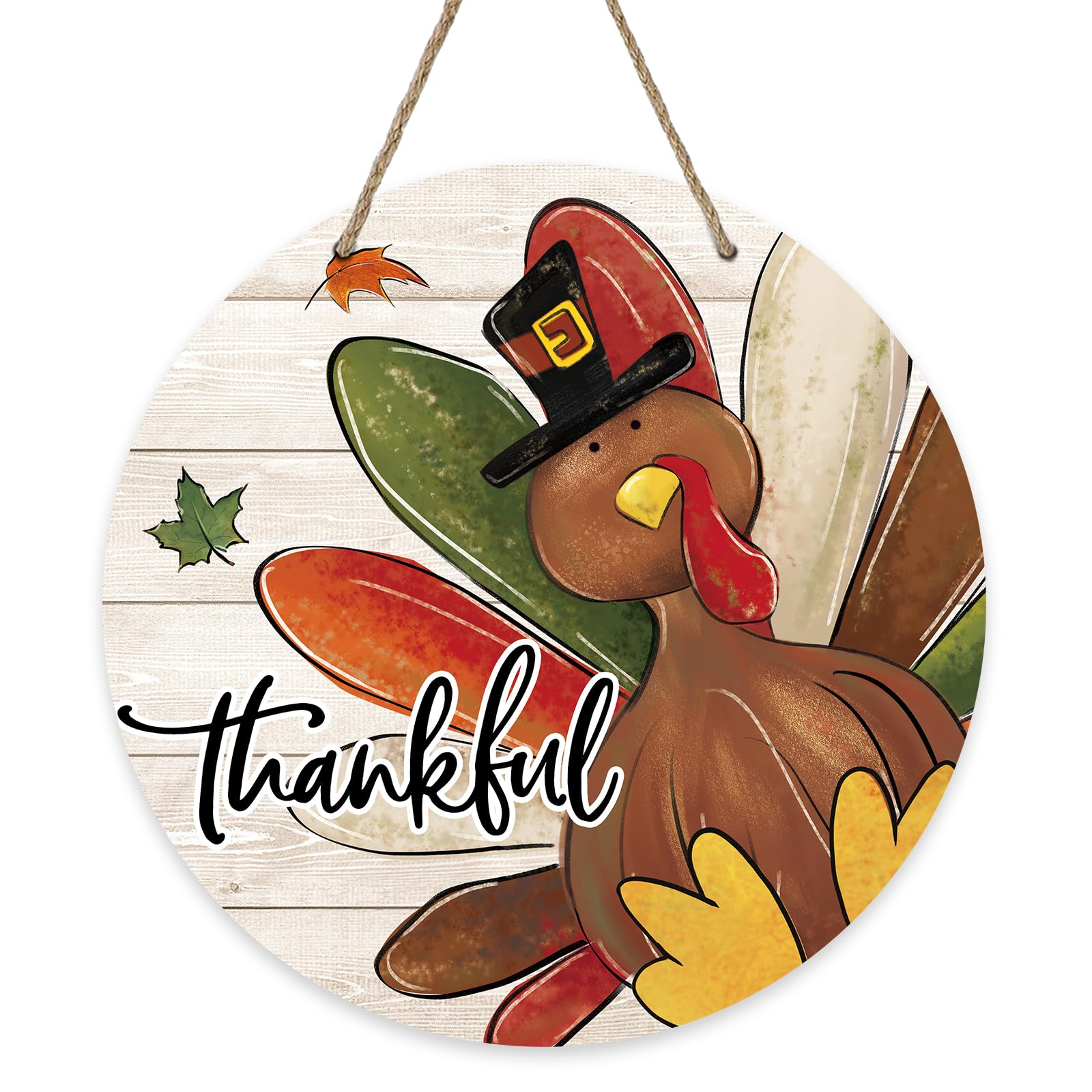 Amazon.com : Deroro Thanksgiving Thankful Turkey Sign for Front Door ...
