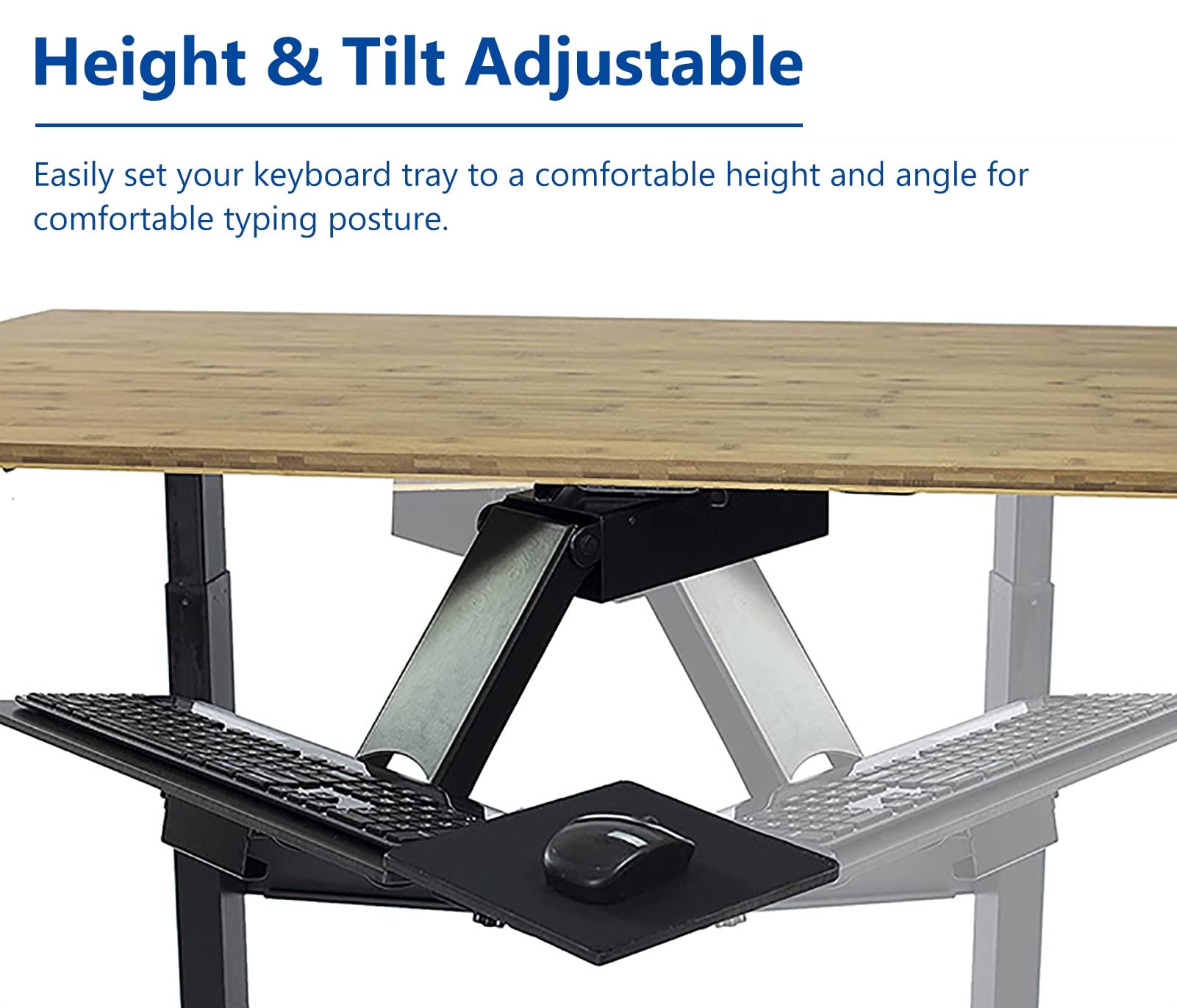 Ergonomic Keyboard Rotating Keyboard Tray Under Desk - Klearlook ...