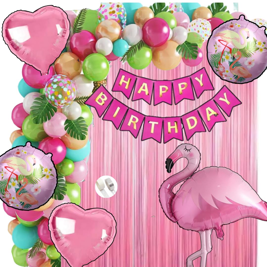 House of Banter Flamingo Theme Birthday Decoration for Girls, Kids ...