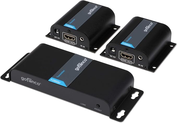 Amazon.com: gofanco 130ft 1080p 1x2 2 Port HDMI Extender Splitter Over ...