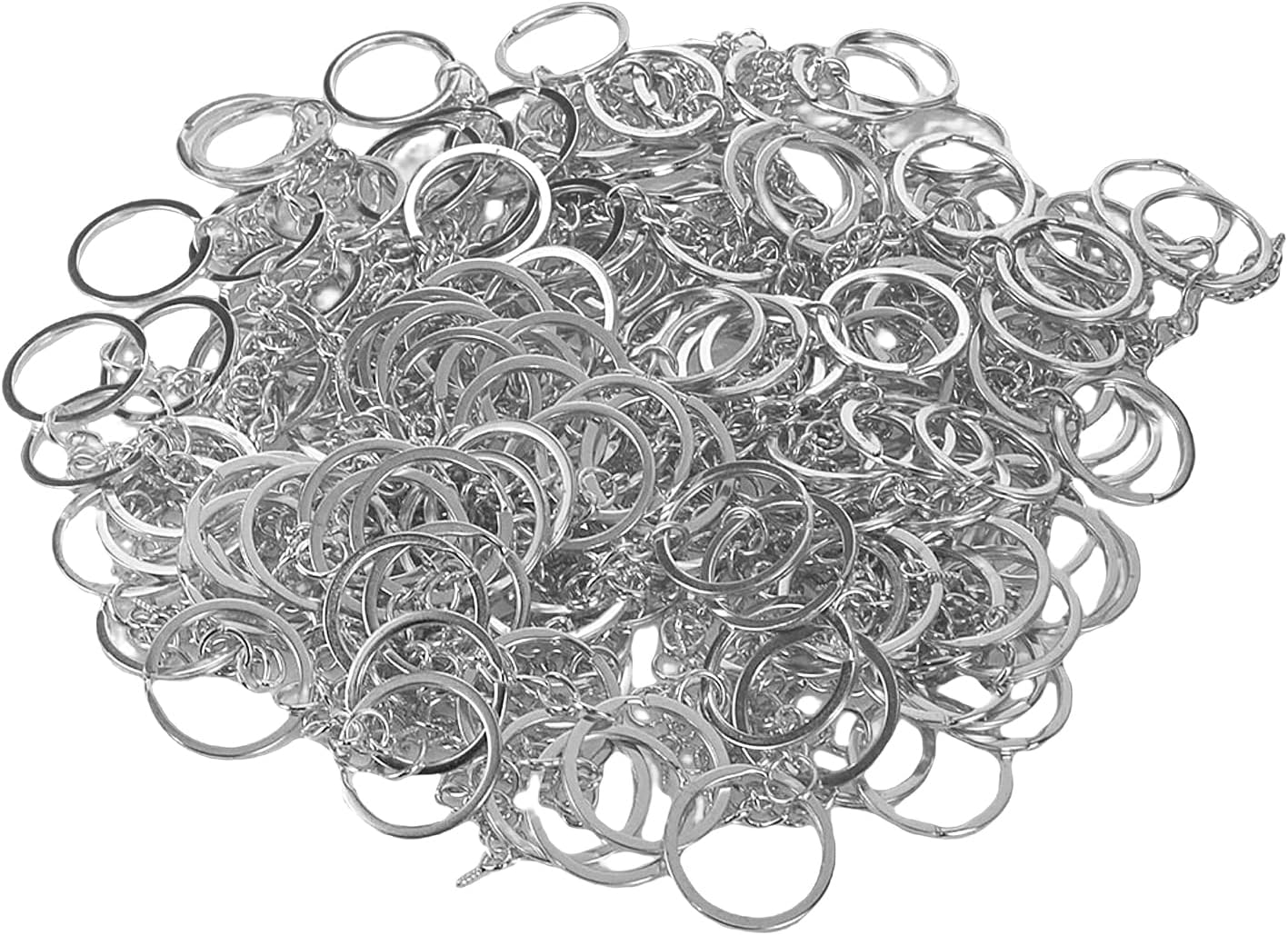 Amazon.com: Sydien 150Pcs 25mm Key Chain Rings Silver Keychain ...