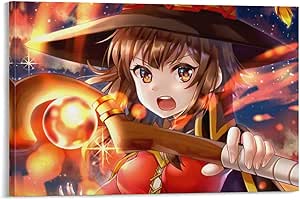 Amazon.com: KonoSuba Anime Megumin Poster (19) Artworks Canvas Poster ...