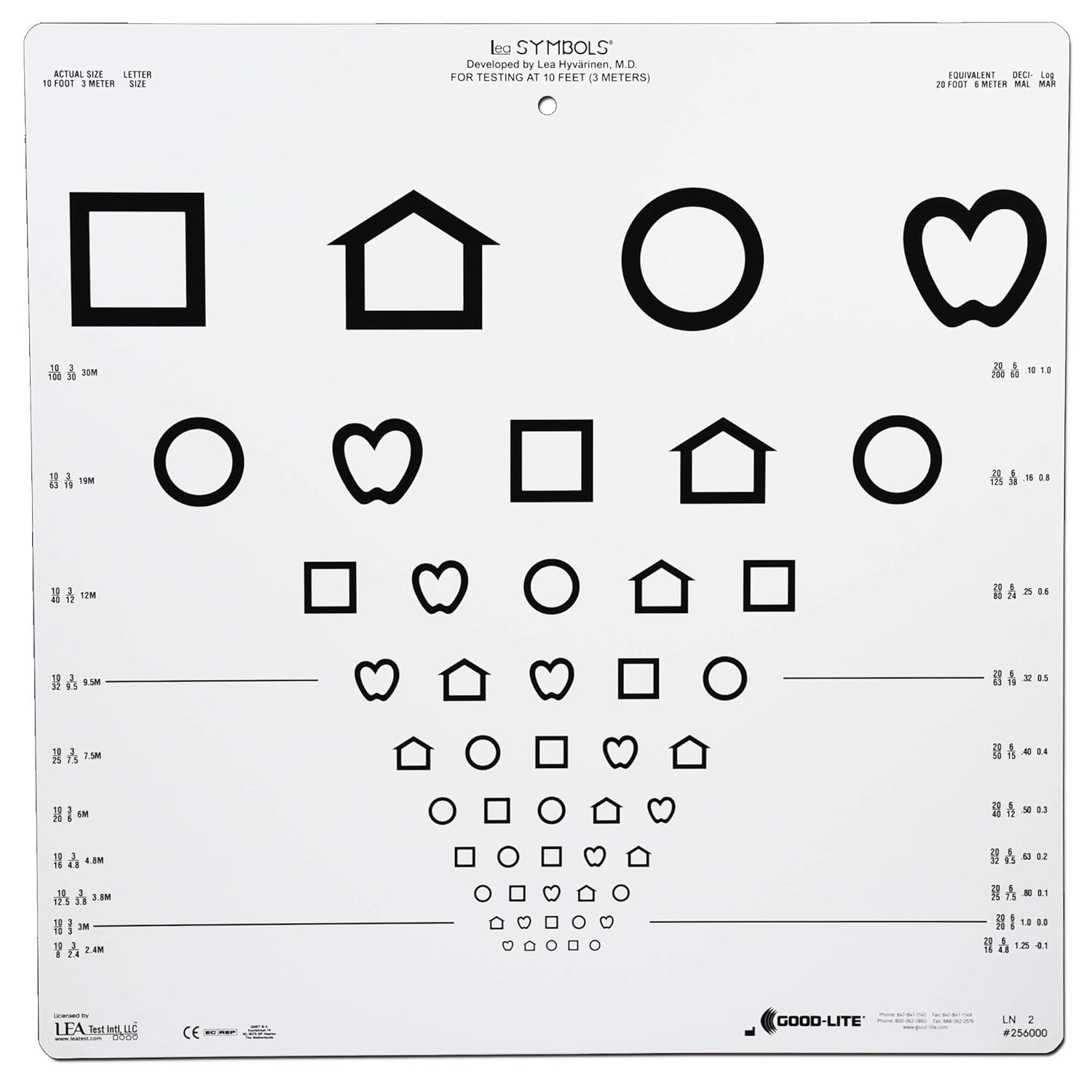 LEA Symbols® 10 Line Distance Chart : Amazon.in: Industrial & Scientific