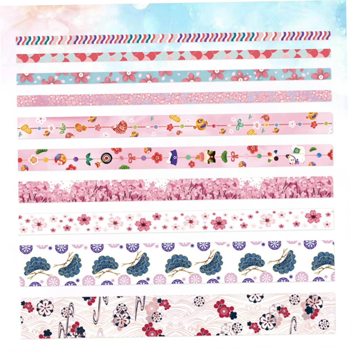 NUOBESTY 6 Boxes 10 Washi Color Duct Tape Arts and Crafts Kit Cute School Supplies Color Tape ...