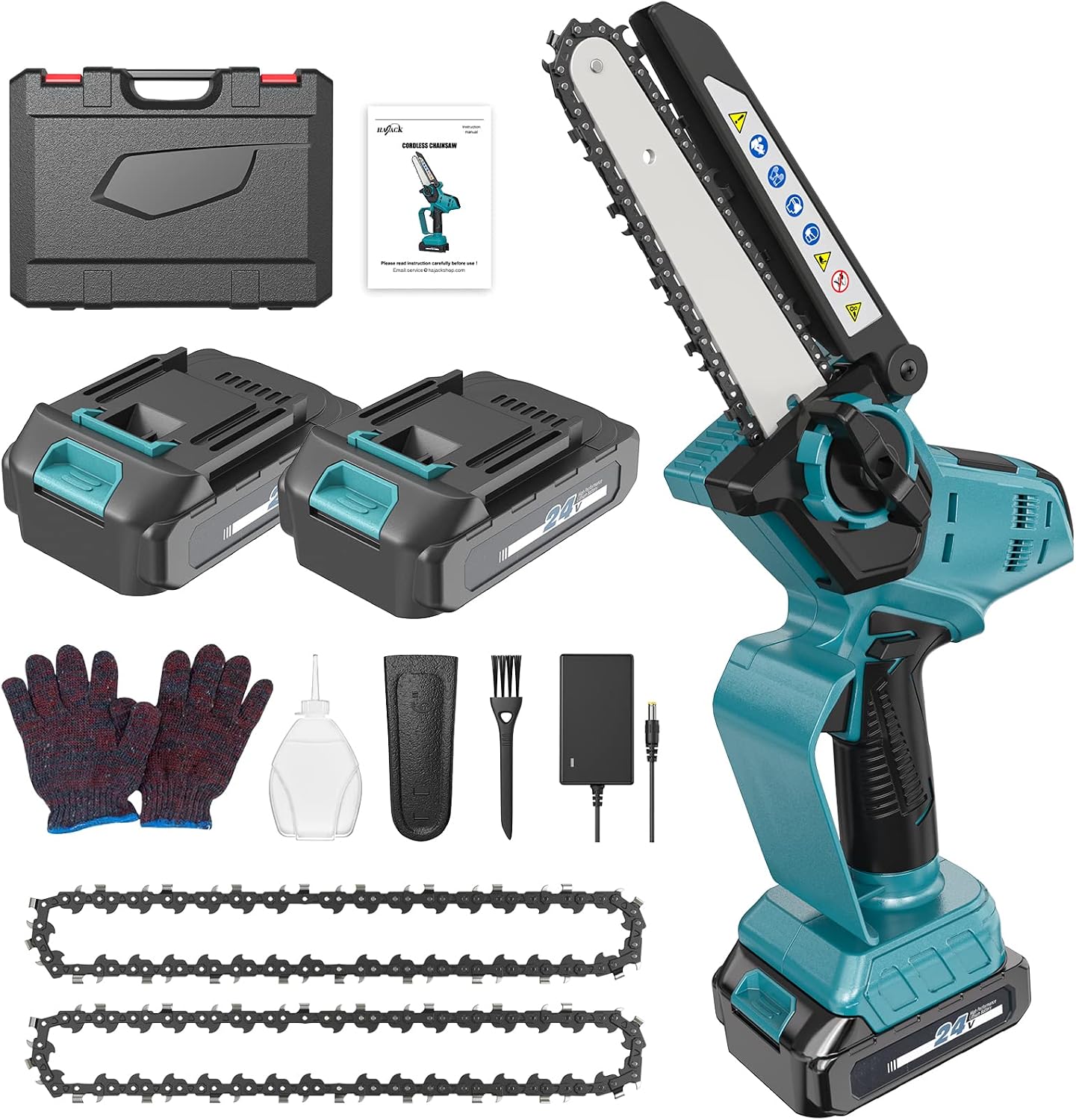 Amazon.com: HAJACK Mini Chainsaw 6-Inch, Electric Cordless Chainsaw ...