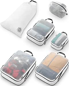 Large Packing Cube Set with See Through Mesh- Compression Packing Cubes ...