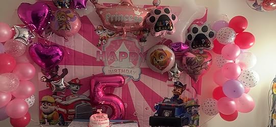 Amazon.com: Pink Dog Birthday Party Decorations, Paw Theme Party ...
