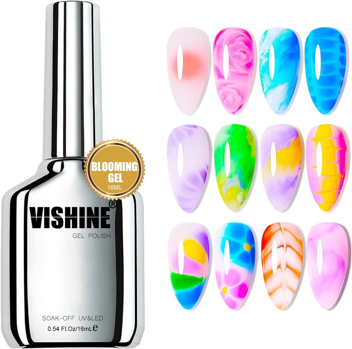 Vishine 16ml Vernis à Ongles Semi-permanent Blooming Gel, Bloomin GEL ...