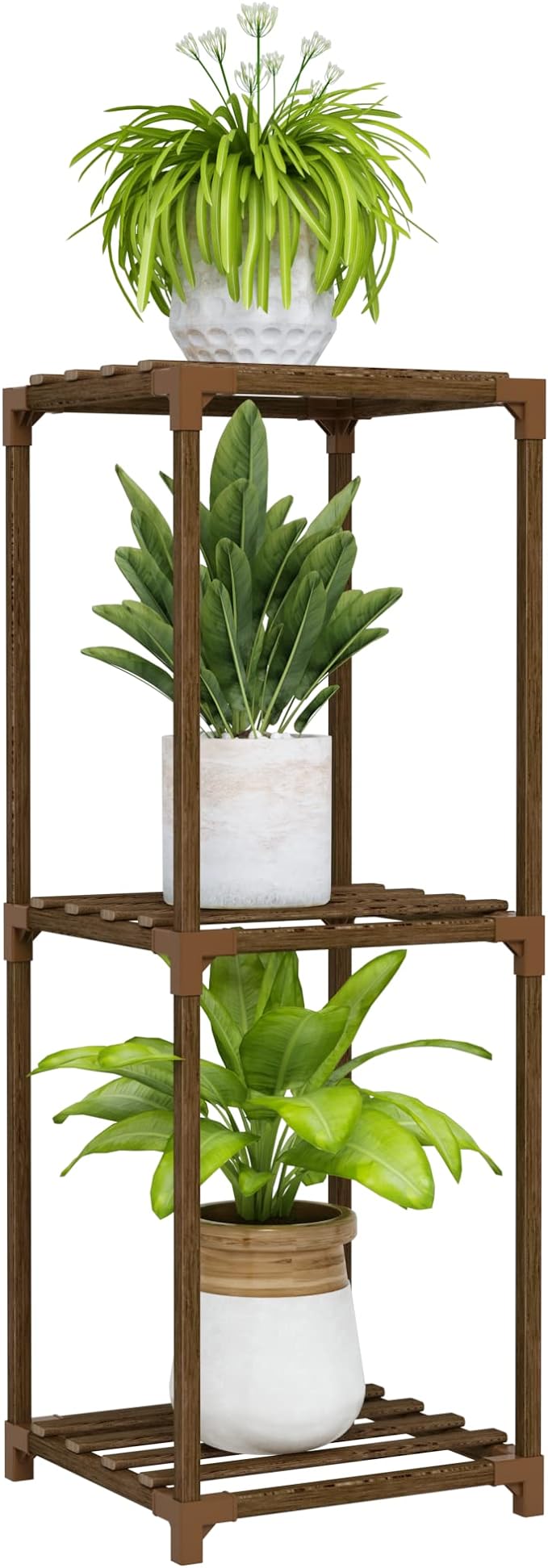 Bamworld Small Plant Stand Indoor 3 Tier Plant Shelf Outdoor Corner ...