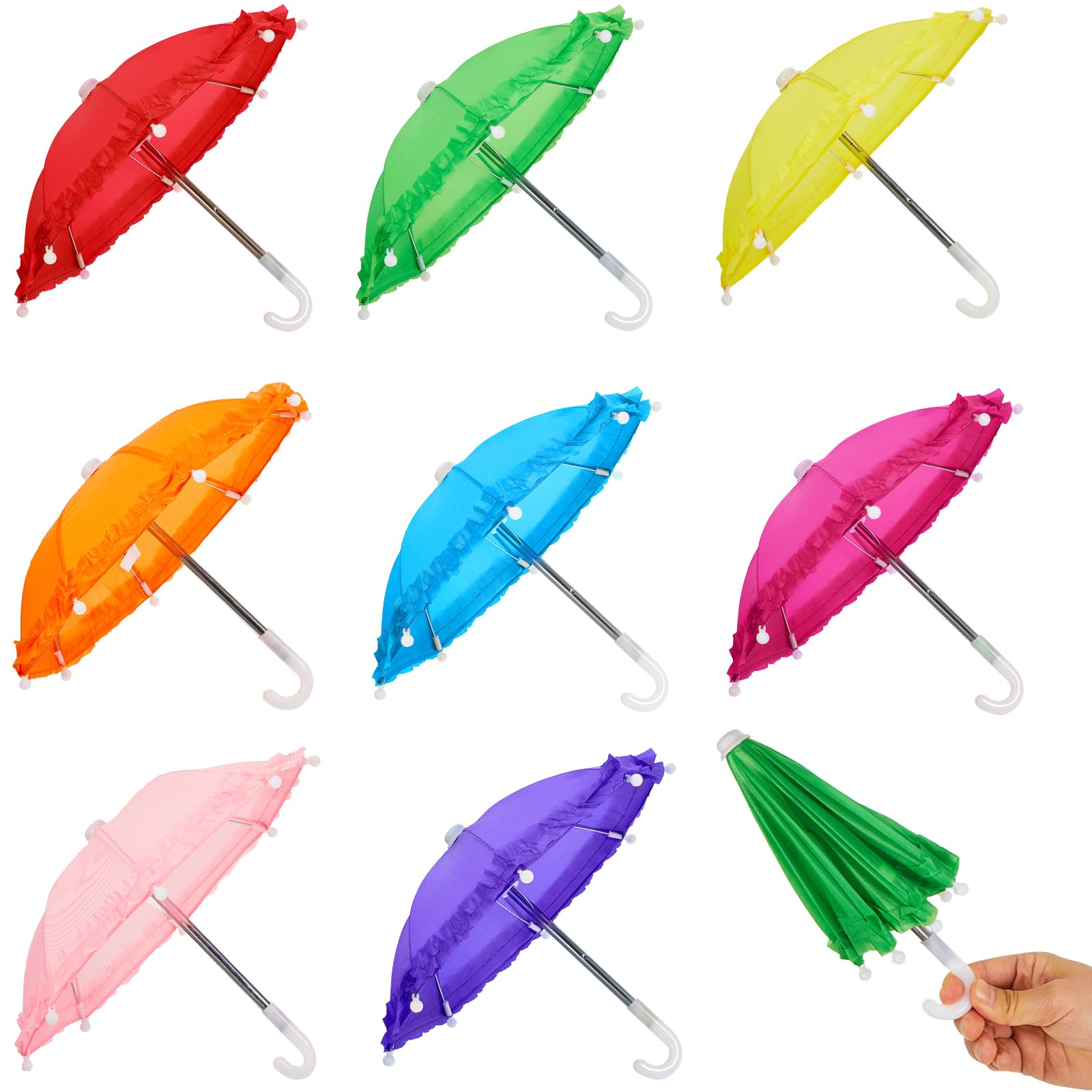 Amazon.com: Eccliy 12 Pcs Mini Doll Umbrella 11.8 Inch Colorful Tiny ...