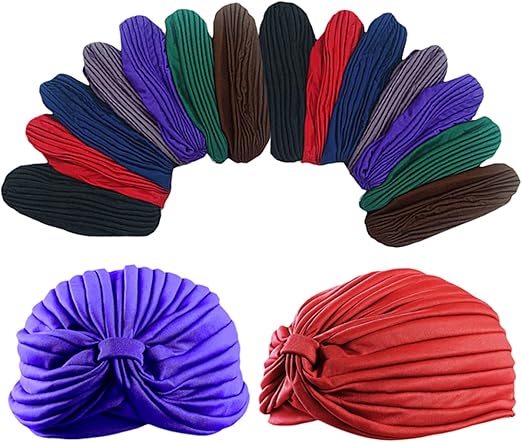 Amazon.com: Dozen Pack- 12 Dark Colored Beautiful Turbans : Beauty ...