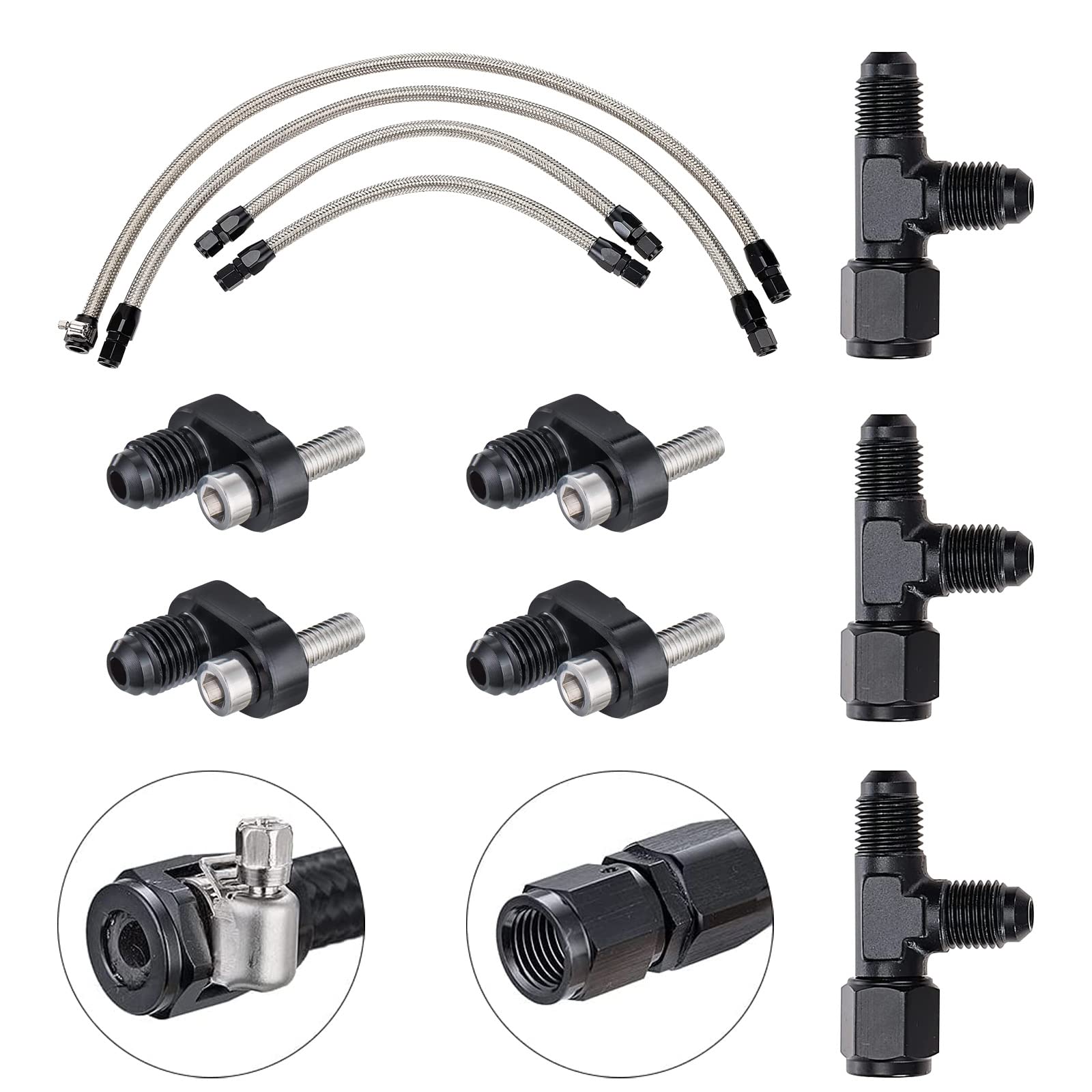 AN4 Steam Vent Hose Coolant Crossover Kit for LS LSX LS1 LS2 LS6 LM7 ...