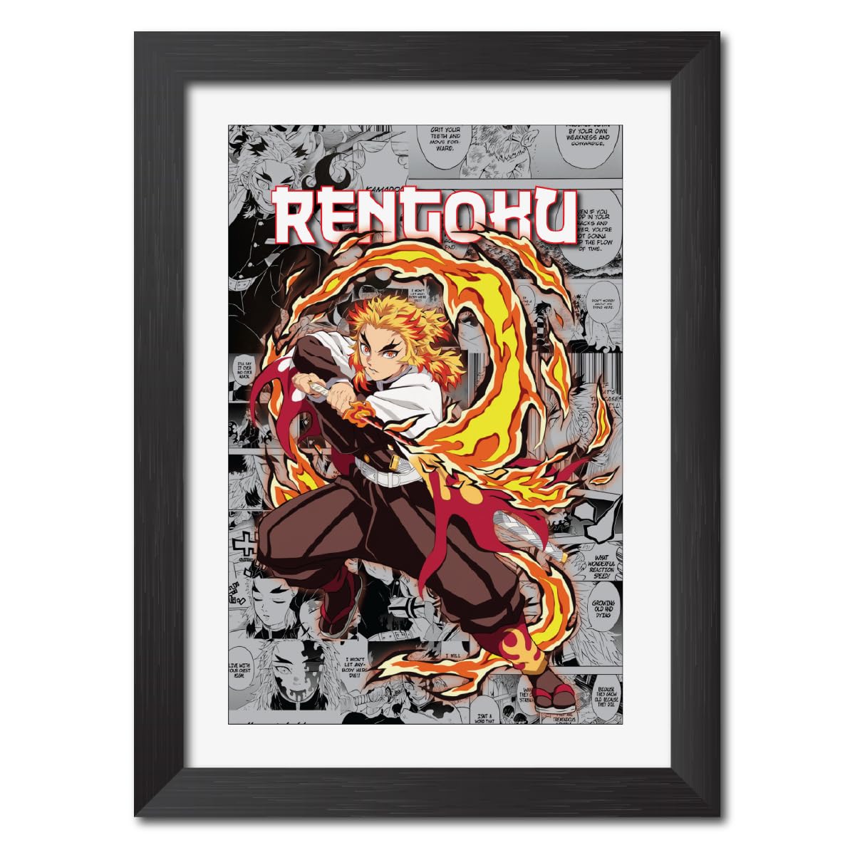 TenorArts Rengoku Manga Poster Demon Slayer Anime Laminated Poster ...