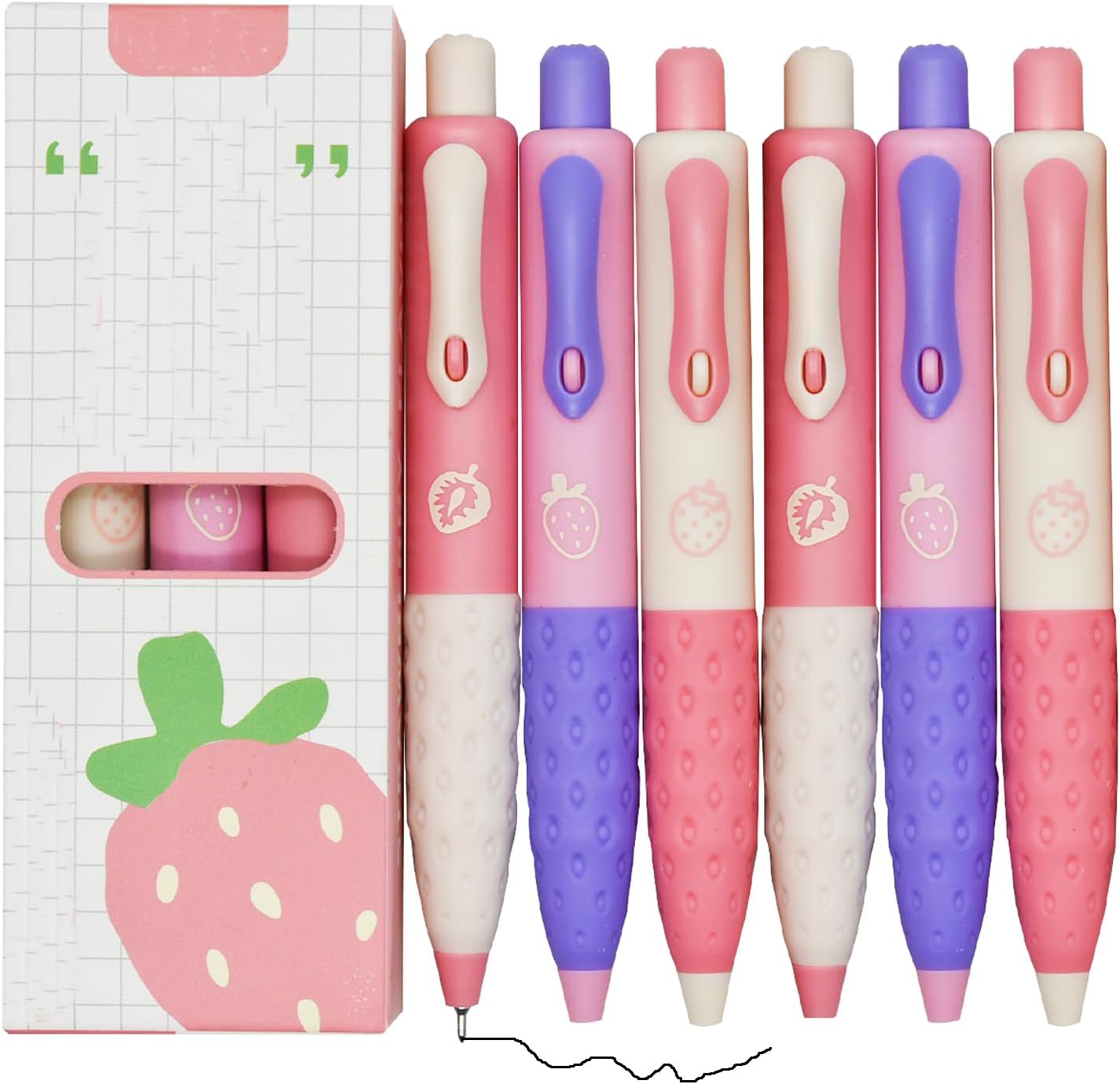 Amazon.com: Maydahui 9 Pcs Cute Strawberry Mini Pens - 4.53 inch/11.5cm ...