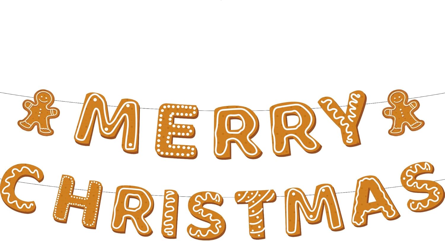 Amazon.com: Merry Christmas Gingerbread Banner Gingerbread Theme ...