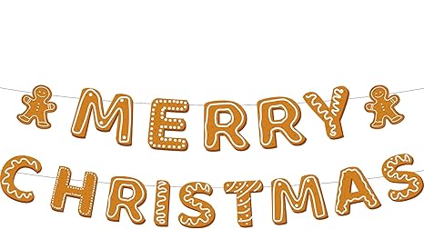 Amazon.com: Merry Christmas Gingerbread Banner Gingerbread Theme ...