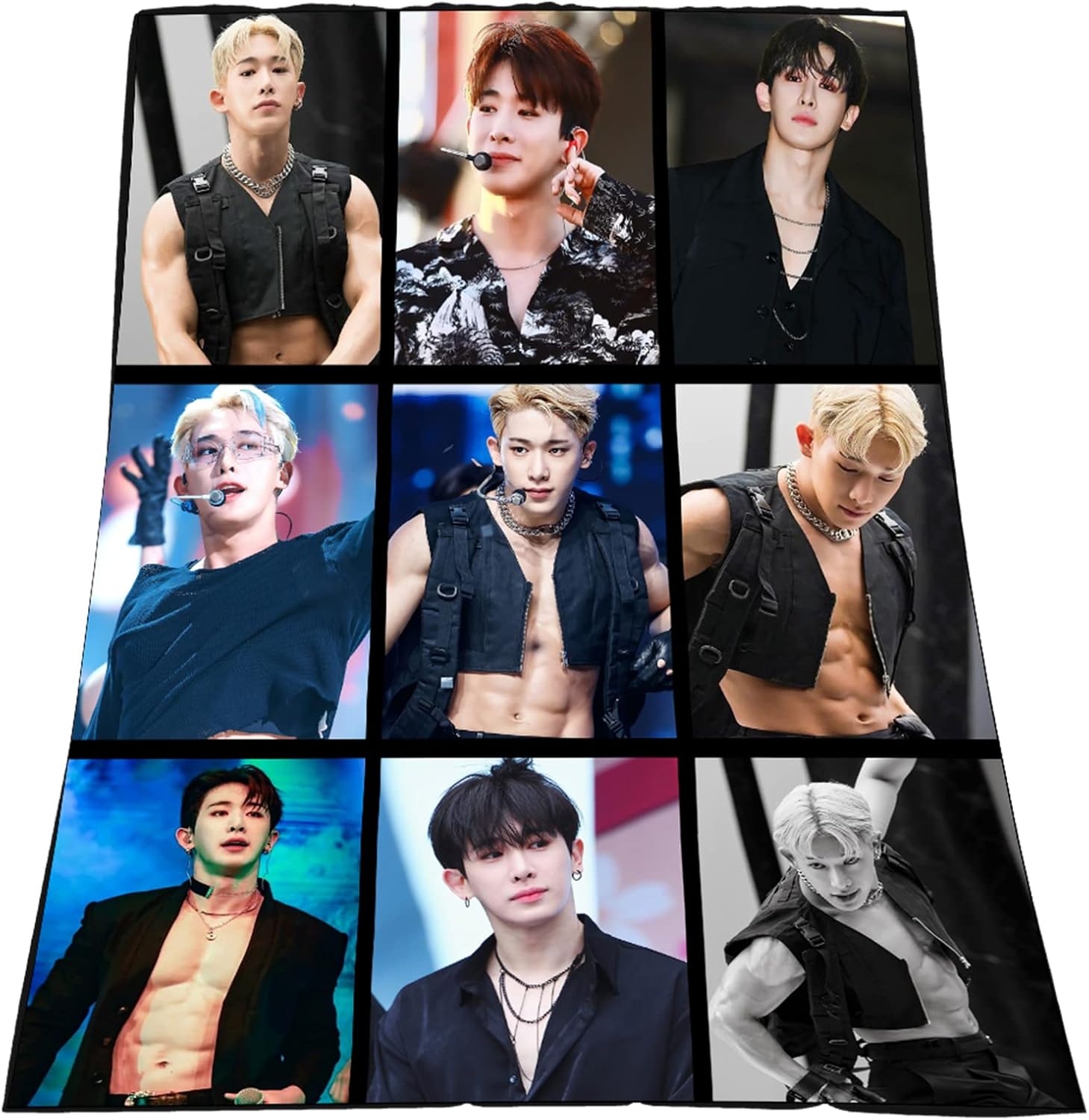 Amazon.com: YAVITH Wonho Blanket,Wonho Poster Collage Blanket,Wonho ...